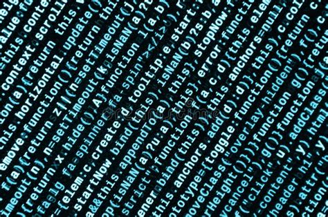 Javascript Code In Text Editor Coding Cyberspace Concept Screen Of Web Developing Code Stock