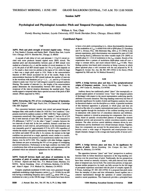 Pdf Pitch And Pitch Strength Of Iterated Rippled Noise