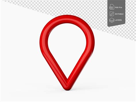 premium psd red map pointer 3d pin location symbol made with red