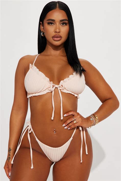 Ariel Ruched 2 Piece Bikini Nude Fashion Nova Swimwear Fashion Nova