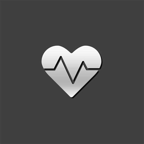 Heart Rate Icon In Metallic Grey Color Style Human Pulse Graph 38054942 Vector Art At Vecteezy