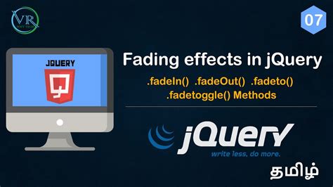 Fading Effects In Jquery In Tamil Youtube
