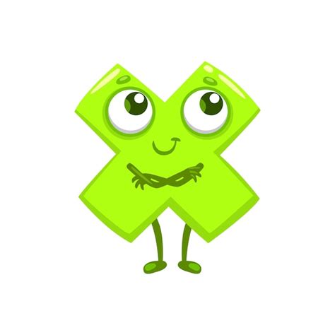 Premium Vector Cartoon Funny Math Multiplication Sign Character