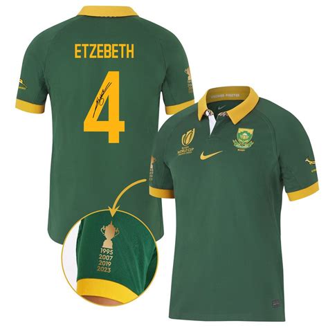 Eben Etzebeth Signed Sa 4 Years Rb World Cup Stadium Home Jersey Men