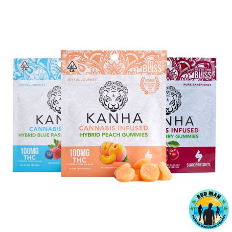 Kanha Cannabis Infused Gummies 100mg Thc 8 Options Bud Man Orange County Dispensary Delivery