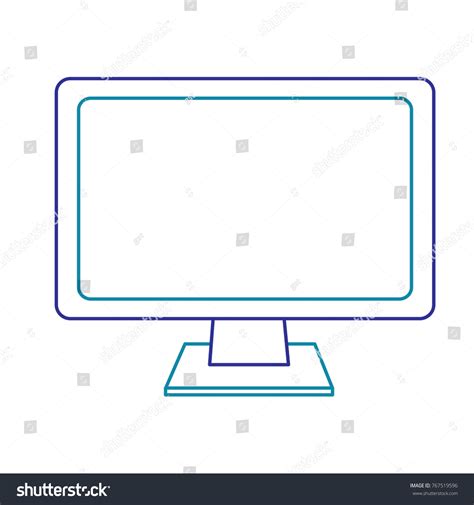 Monitor Computer Keyboard Technology Device Screen Stock Vector