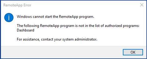 The Following RemoteApp Program Is Not In The List Of Authorized Programs On Windows Essential
