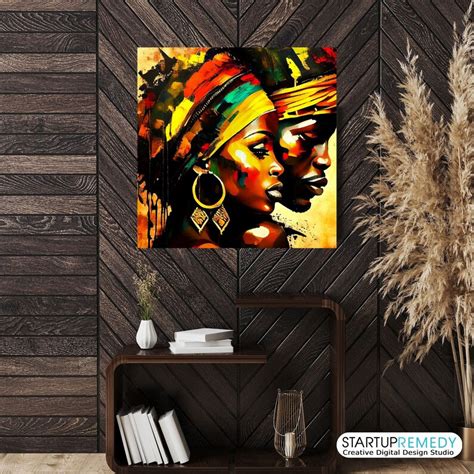 Black Couple Wall Art African Wall Art Ai Black Art Black Arts