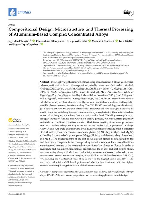 Pdf Compositional Design Microstructure And Thermal Processing Of Aluminum Based Complex
