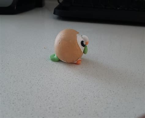 [oc] Made A Tiny Rowlet Out Of Polymer Clay R Pokemonart