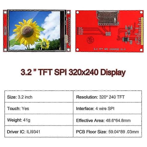 32inch Ili9341 Spi Tft Lcd Display Touch Panel 320x240 Tft Lcd Touch Screen 5v33v Stm32