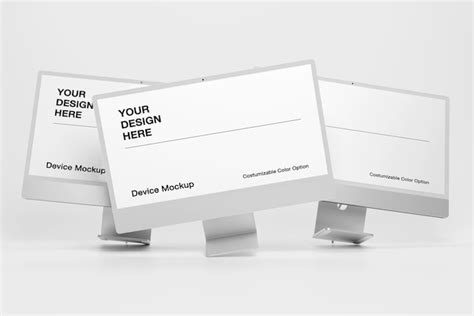 Premium Psd Realistic Computer Mockup With Minimal Background