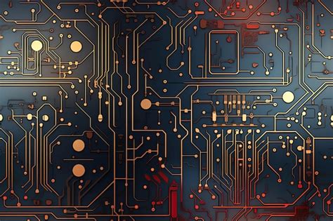 Premium Ai Image Seamless Pattern Of A Microchip Circuit With Digital Electronic Technologies