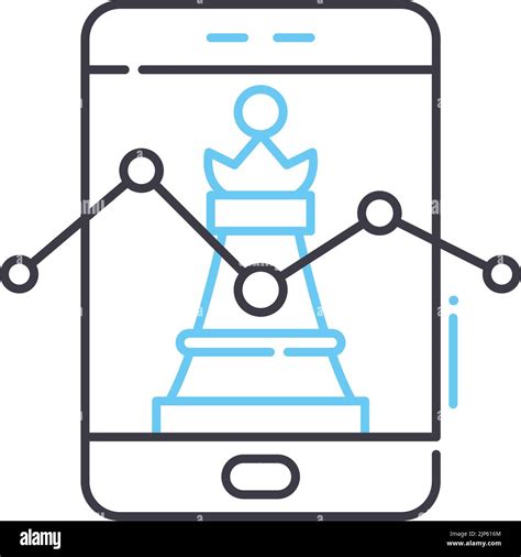 Digital Strategy Plan Line Icon Outline Symbol Vector Illustration