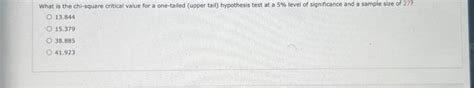 What Is The Chi Square Critical Value For A Chegg Com