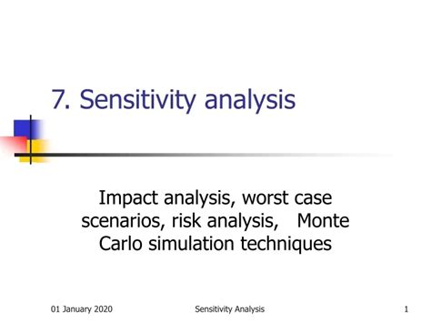 Ppt Sensitivity Analysis Techniques For Model Impact Powerpoint