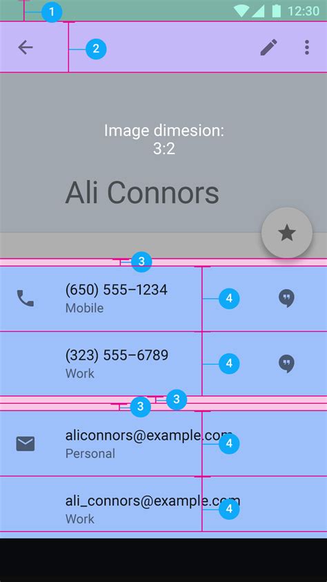 Metrics Keylines Layout Material Design