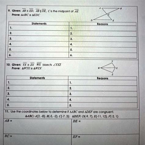 Solved Given Ab Ed Ab Ii De €c Is The Midpoint Of Ae Prove Aabc