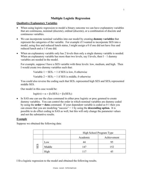Qualitative Explanatory Variables