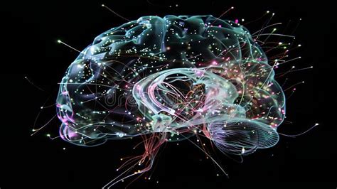 Ultra Clear Shot Of A Brain Computer Interface In Use Neural Activity Visualization Stock