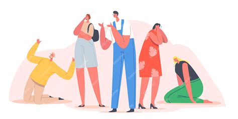 우는 사람들 개념 슬픈 남성과 여성 캐릭터는 부정적인 감정을 표현하고 눈물이 쏟아지는 화난 남녀 나쁜 기분 우울 슬픔