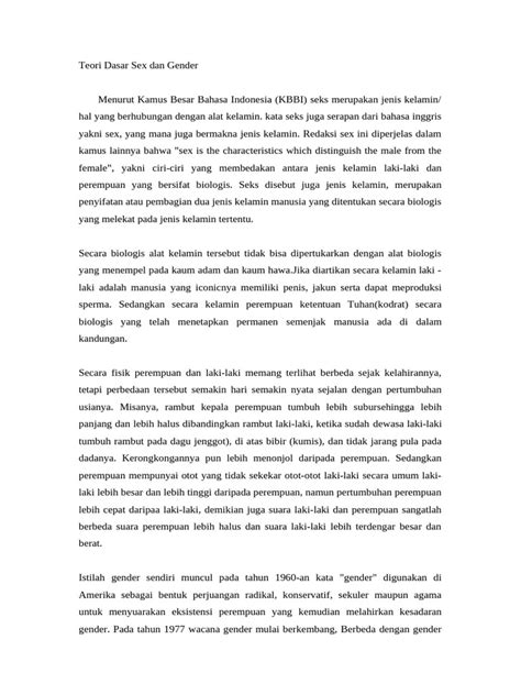 Teori Dasar Sex Dan Gender Pdf