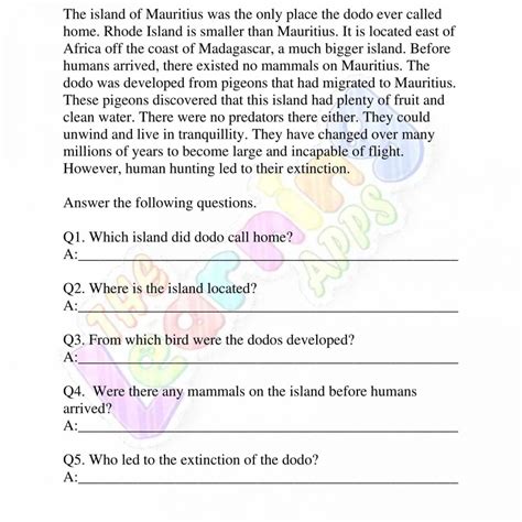 Download Free Non Fiction Reading Passages Worksheets