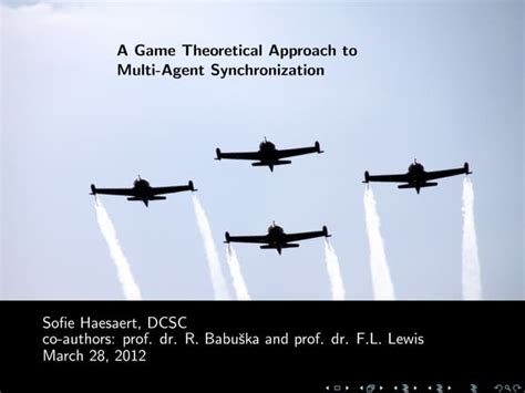 a game theoretical approach to multi agent synchronization ppt