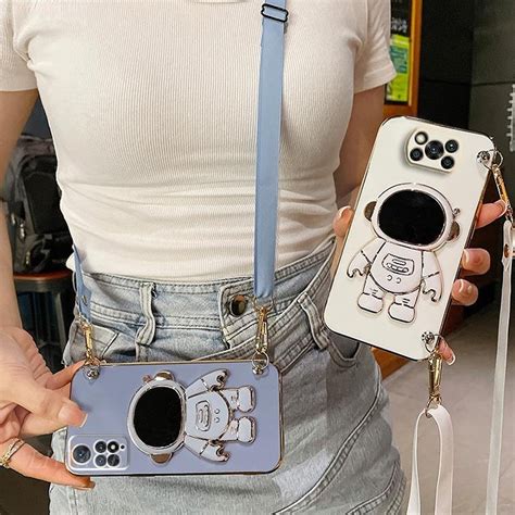 Xiaomi Poco X Nfc X Pro Note S Pro Max S Astronaut Crossbody Lanyard Phone Holder Case