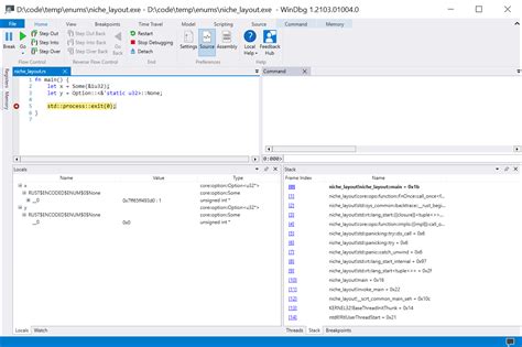 Windbg Does Not Understand Niche Layout Enums · Issue 84671 · Rust