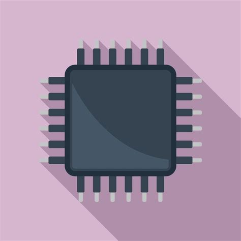 Science Cpu Icon Flat Vector Circuit Chip 15107809 Vector Art At Vecteezy