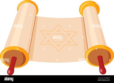 Torah Scroll Hand Drawn Trendy Flat Style Isolated Icon Ancient Jewish Bible Book Scroll Of