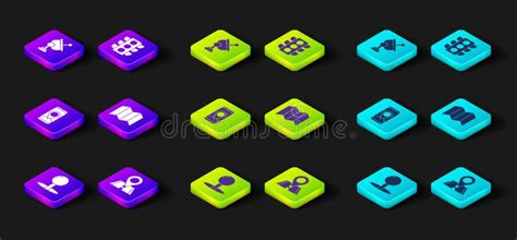 Set Push Pin Location City Map Navigation Folded Traffic Light And Radar Icon Vector Stock