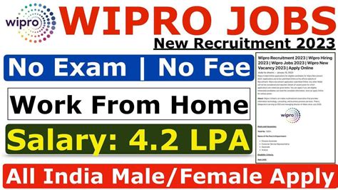 Wipro Vacancy 2023 Fresher Work From Home Jobs