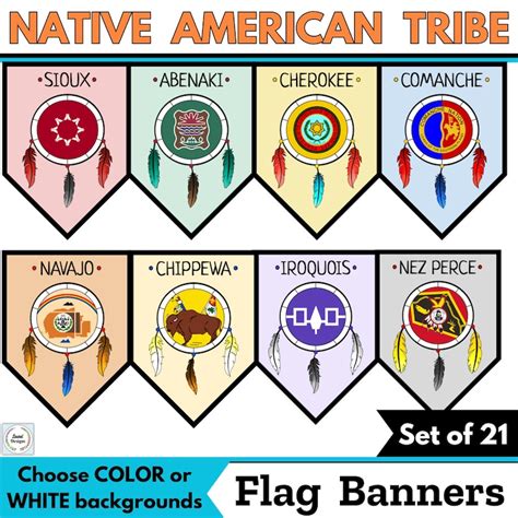 Native American Heritage Month Tribe Banners Pennants Flags Bulletin