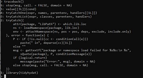 library failing to import · issue 185 · ropensci tidyhydat · github