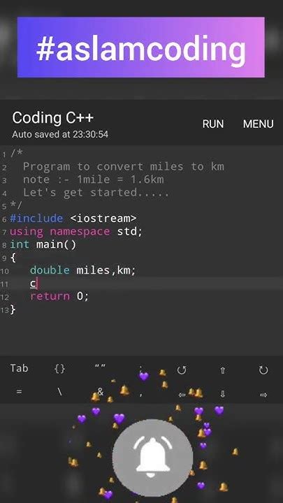 Program To Convert Miles To Km Aslamcoding C Shorts Youtube