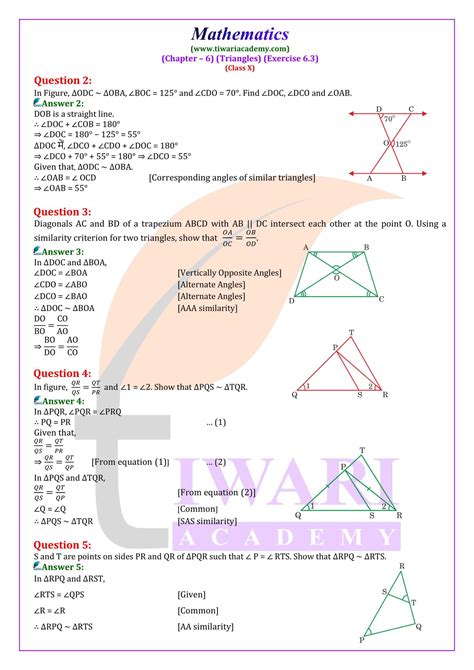 Ncert Solutions For Class 10 Maths Chapter 6 Exercise 6 3
