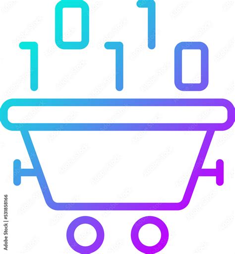 Data Mining Technology Gradient Linear Vector Icon Binary Code And
