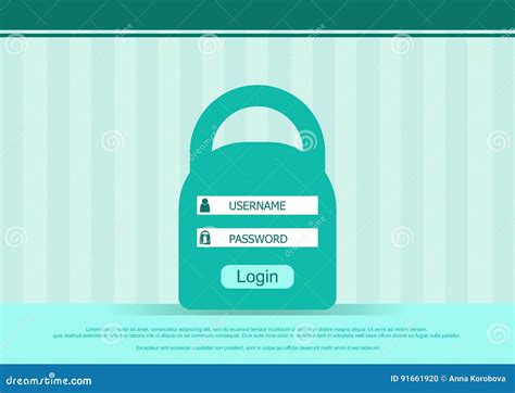Vector Login Box Form Interface Page Username And Password Flat Background Cartoondealer