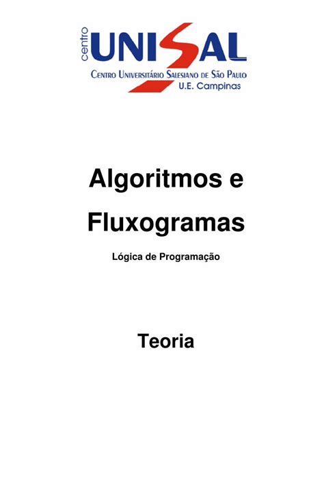 Pdf Algoritmos E Fluxogramas · Pdf Filealgoritmo Através De Formas