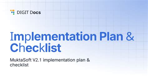 Implementation Plan And Checklist Digit Docs
