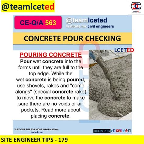 Site Engineer Checklist For Concrete Pouring Lceted Engineering
