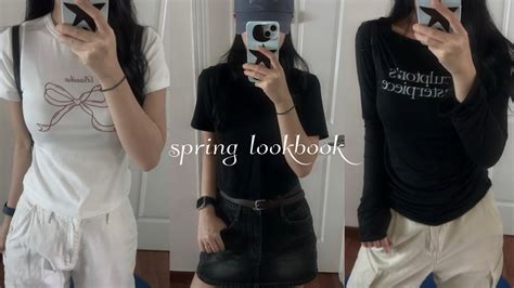౨ৎ 지금 입기 좋은 패션템 룩북 ౨ৎ 간절기 코디 아우터부터 반팔티 슬리브리스 팬츠까지 개강룩 대학생 룩북 봄 룩북 추천템 지그재그 하울 Youtube