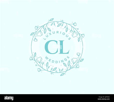 Cl Initials Letter Wedding Monogram Logos Template Hand Drawn Modern