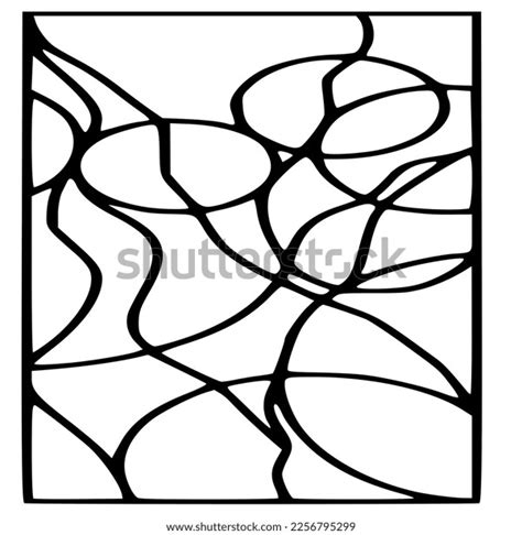 Black White Stained Glass Template Stock Vector Royalty Free