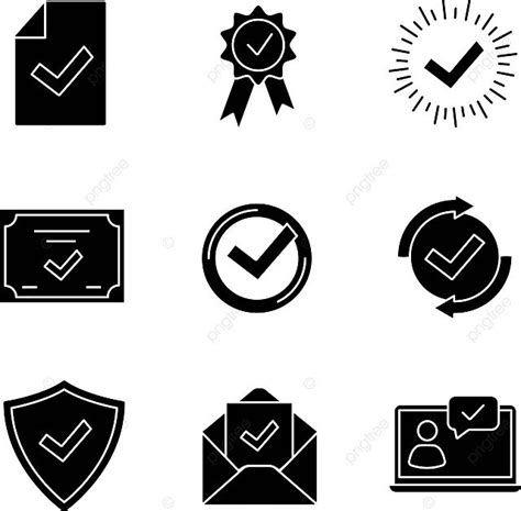 Approve Glyph Icons Set Vector Test Checked Vector Vector Test
