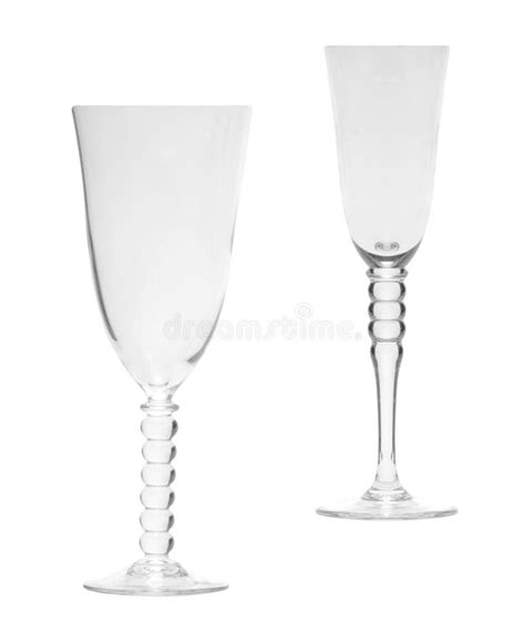 Empty Champagne Glasses Isolated Stock Image Image Of Beverage
