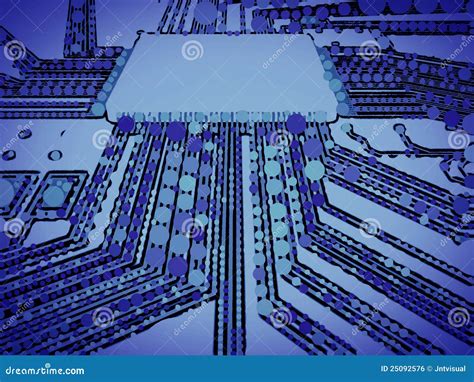 Illustrated Microprocessor Stock Illustration Illustration Of Detail 25092576