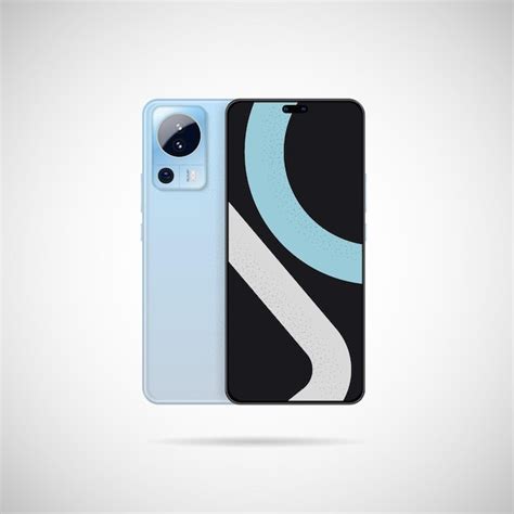 다시 일러스트와 함께 현실적인 스마트폰 프리미엄 벡터